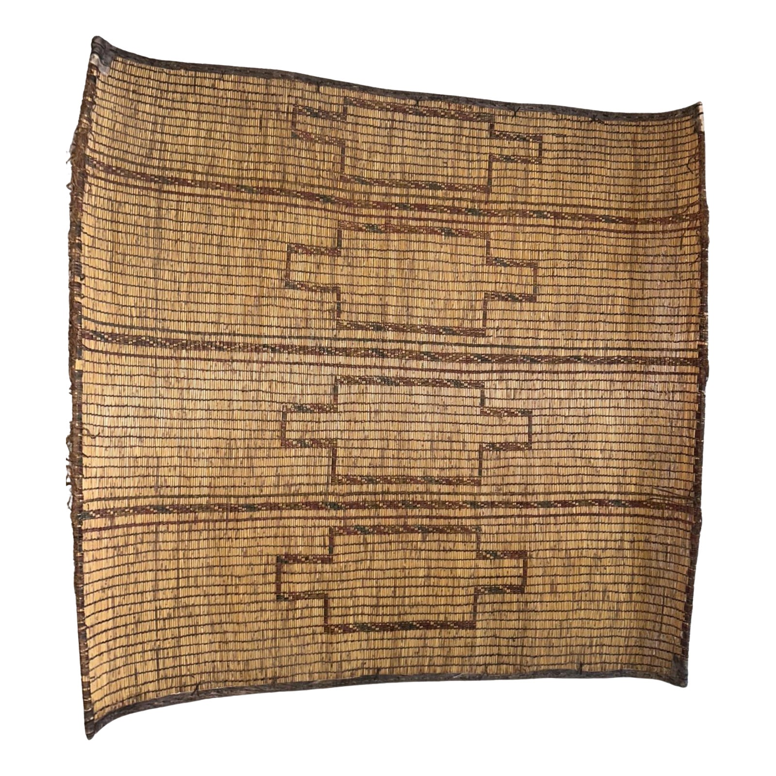 Tuareg Rug in Plant Fibers and Leather, Mauritania, 1990s | Chairish
