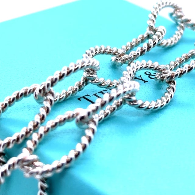 Tiffany and Co Twist Rope Oval Link Necklace Chairish