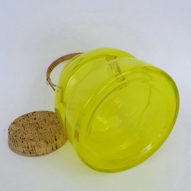 Vintage Neon Yellow Glass Jar | Chairish