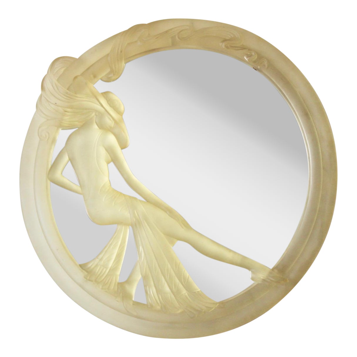 1980s Art Nouveau Revival Mirage Lucite Mirror | Chairish