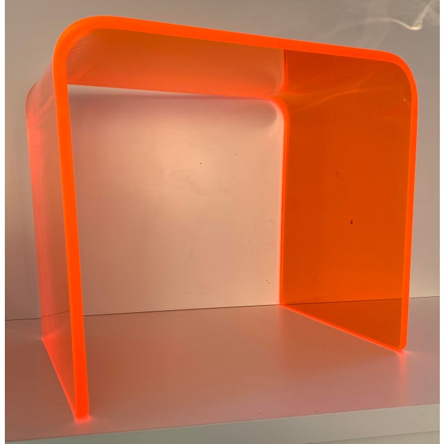 “The Side Piece” Side Table in Neon Orange | Chairish