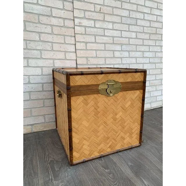 Vintage Asian Style Woven Bamboo Nesting Storage Trunks - Set of 2 ...
