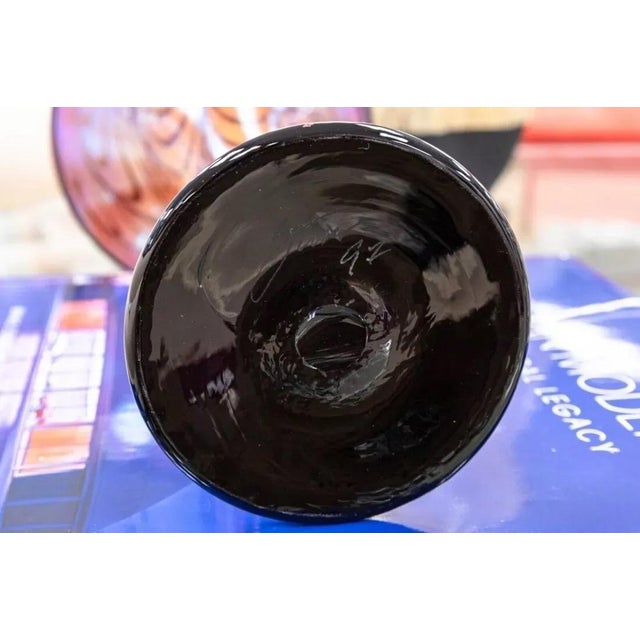 Rick Strini Signed Modern Contemporary Orange Red and Black Blown Glass ...