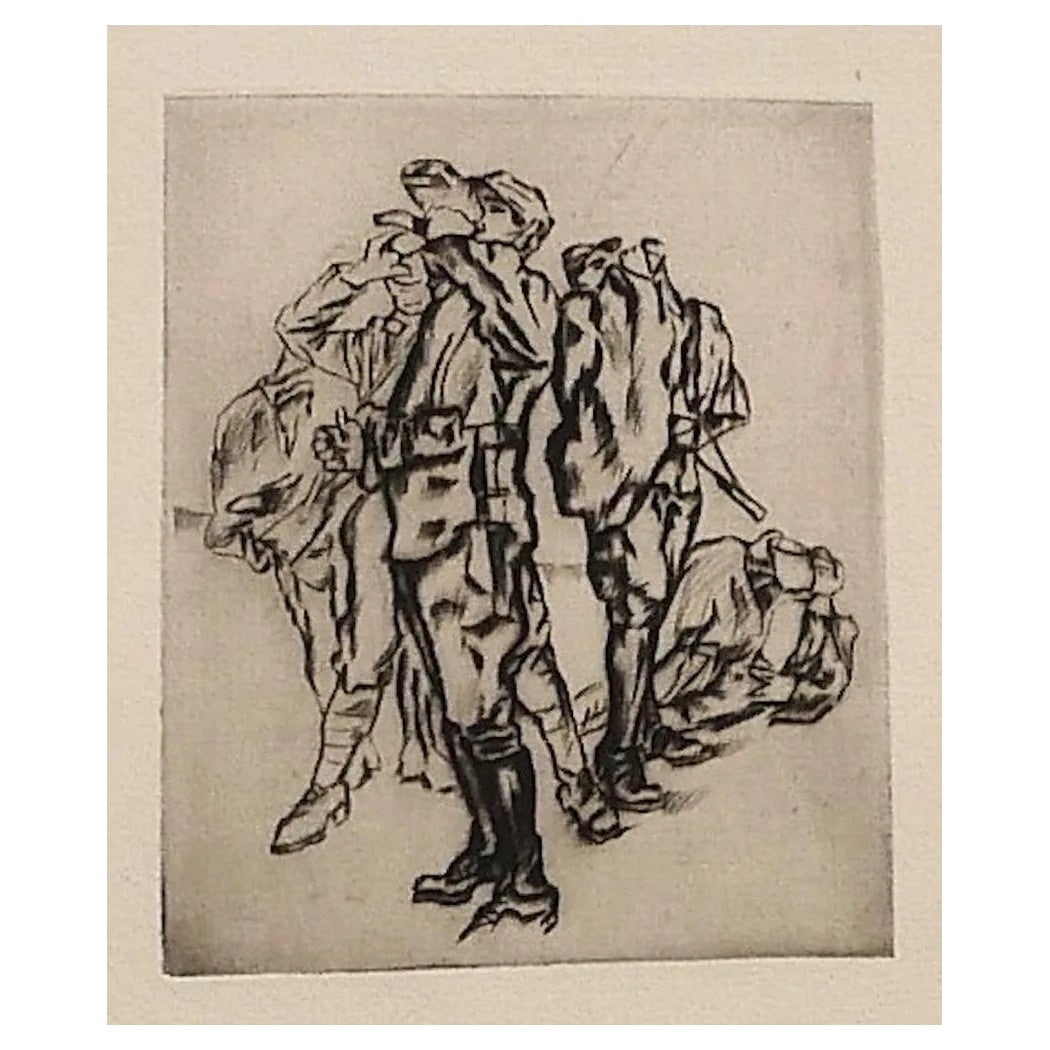 Anselmo Bucci, Le Front Italien, Etching on Paper, 1918 | Chairish