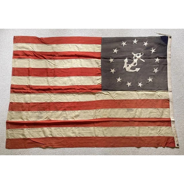 Antique Annin & Co. Ny 13-Star Private Nautical Yacht Flag - Hand Sewn ...