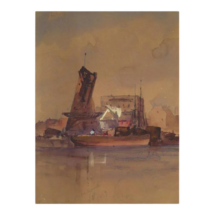 Early 20th Century American Ash Can School Watercolor Depicting the ...