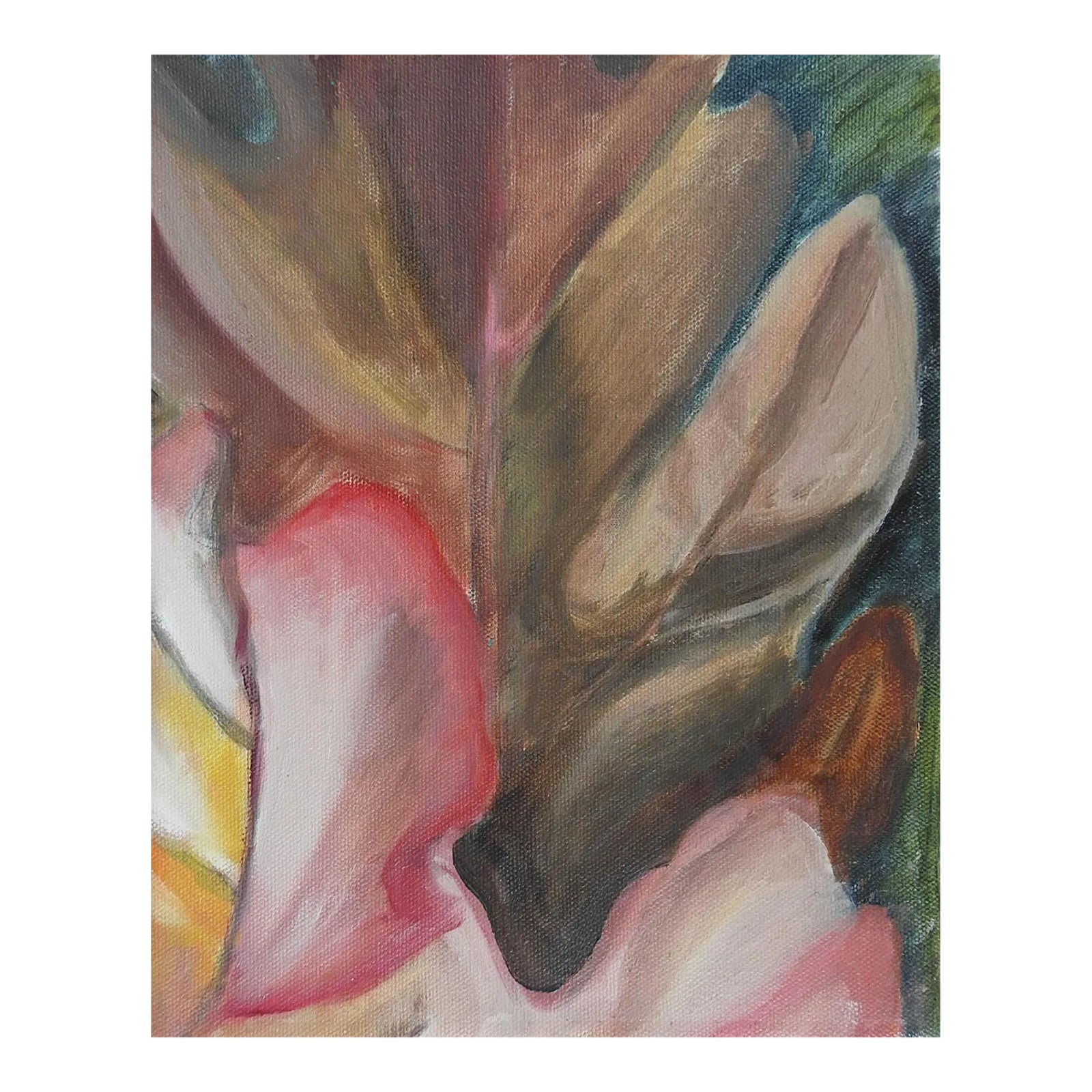 Vintage Mid Century Abstract Botanical Painting | Chairish