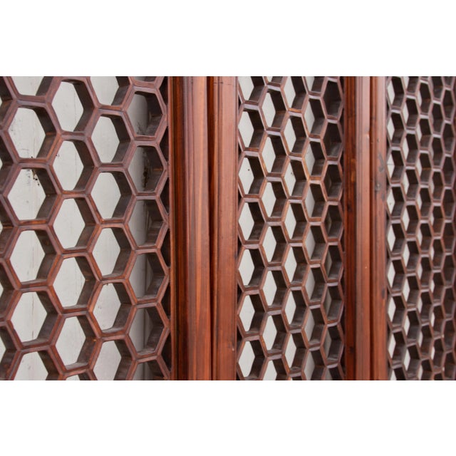 Set of 3 Mid-Century Honeycomb Chinese Panels | Chairish