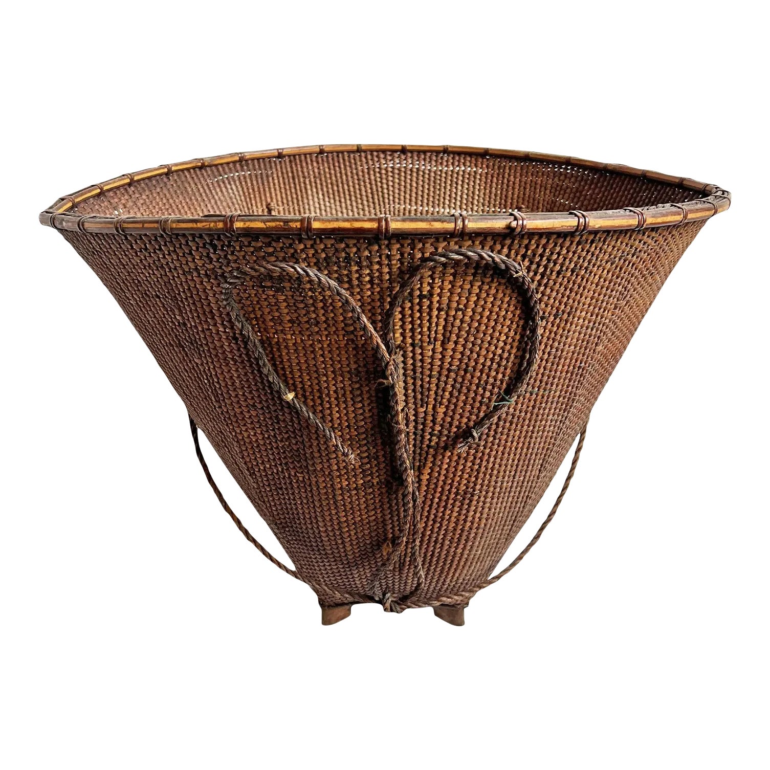 Antique Woven Nepal Village Basket | Chairish