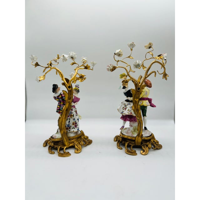 Pair, Louis XV Style Signed Gilt-Bronze & Samson Porcelain Floral ...