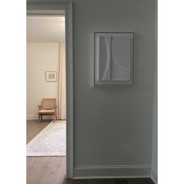 Contemporary Minimalist Abstract Plaster Relief Painting, Framed | Chairish