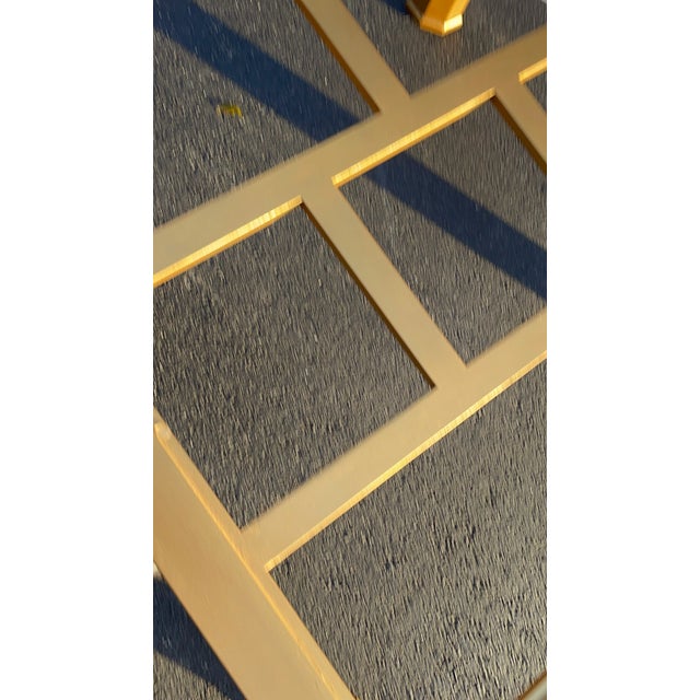 1970s Henredon Gold Fretwork Coffee Table With Glass Top | Chairish