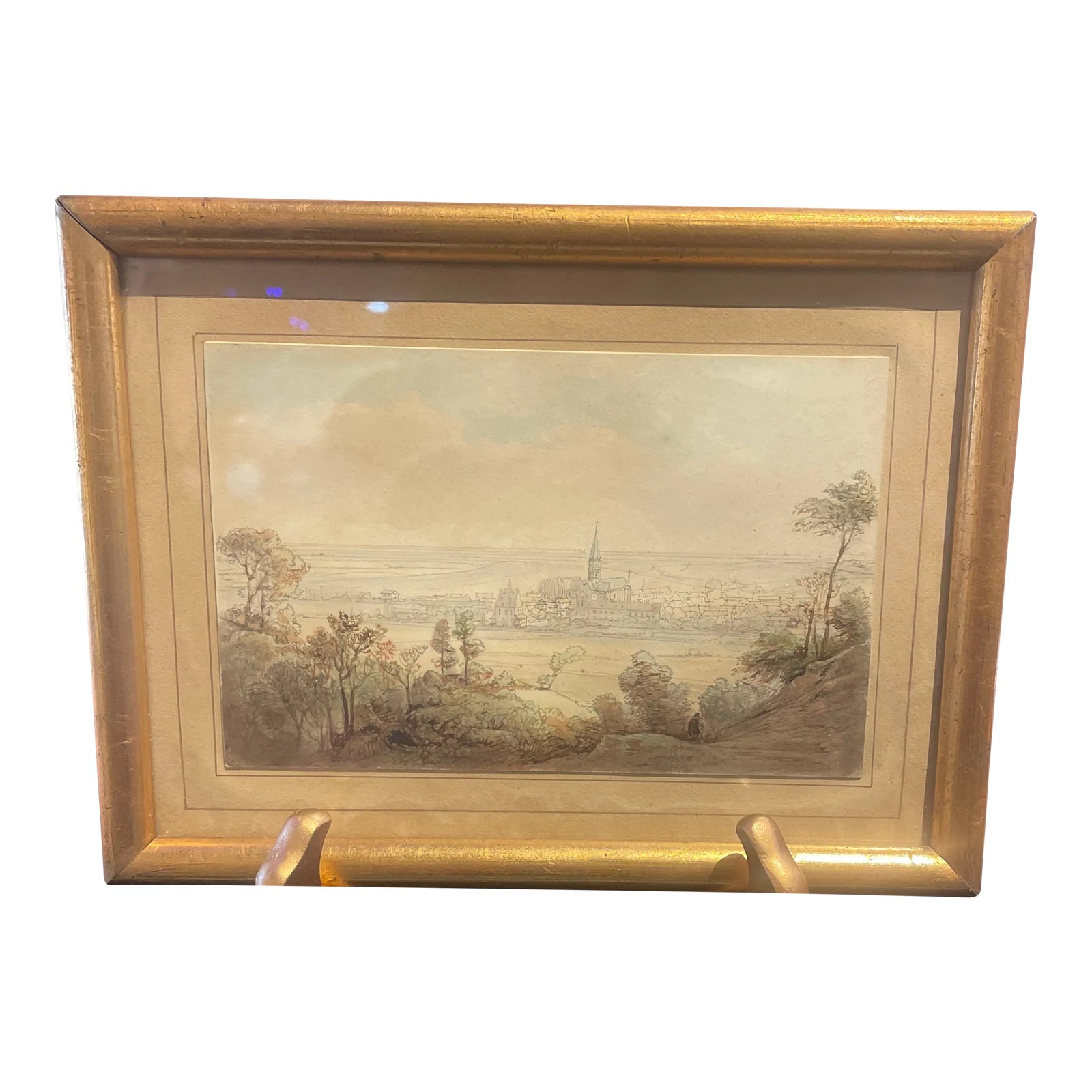 1849 Antique German Landscape Watercolor Painting by Casper Scheuren ...