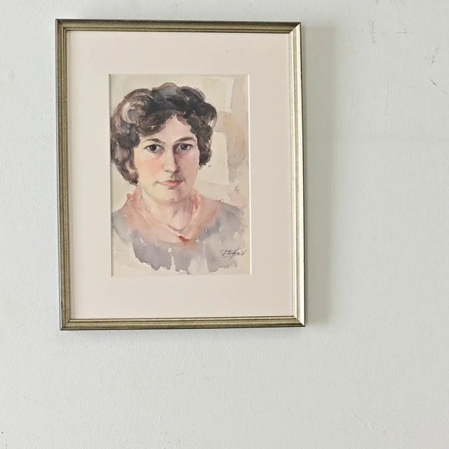 Portrait of a Lady, Watercolor | Chairish
