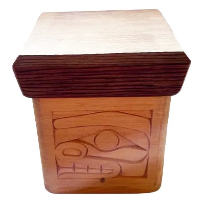 Signed Richard Sumner Cedar Bentwood Inuit Box | Chairish