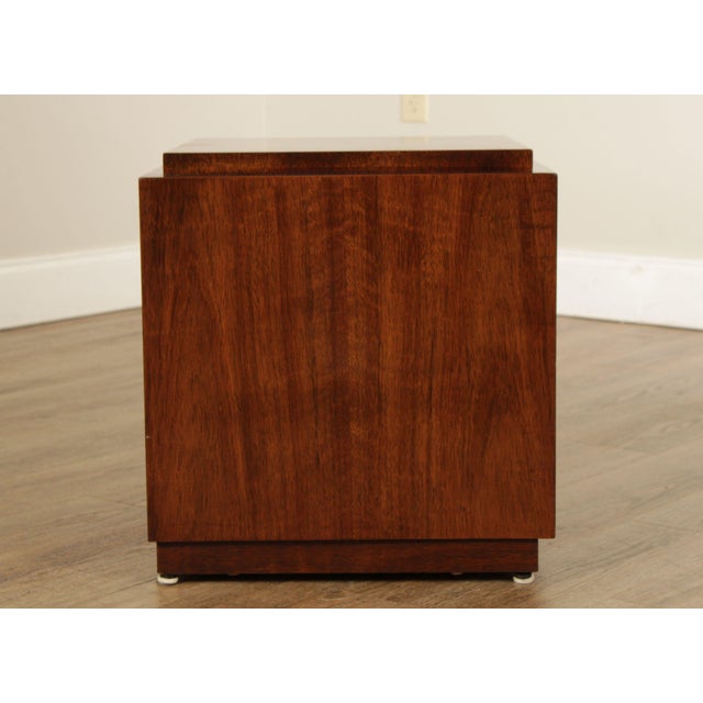 Mid 20th Century Mid-Century Modern Walnut Cube End Tables - A Pair ...