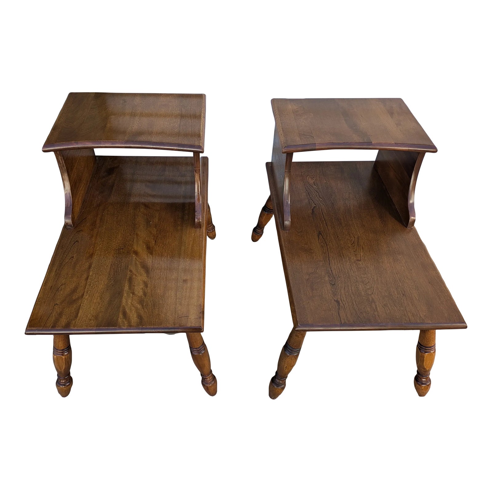 Pair of Vintage Maple Colonial Style End/Side Tables | Chairish