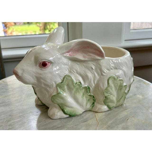 Vintage Ceramic Bunny Planter | Chairish