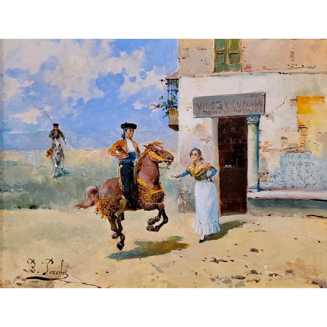 B. Pereda- Picadores Taking a Tapas Break-19th Century Spanish Oil ...