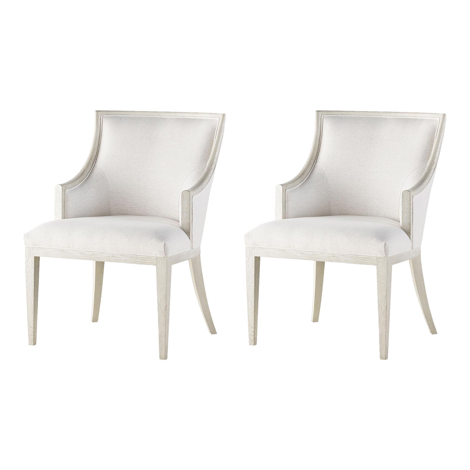 Light Oak Classic Dining Armchairs - a Pair | Chairish