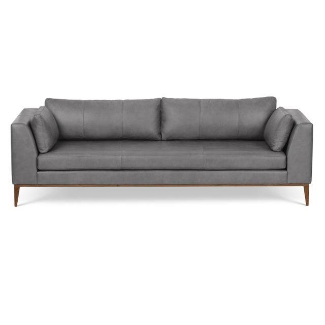 Charles Sofa, Gray Leather | Chairish