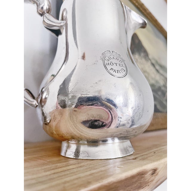 Antique Christofle Silver Milk Pitcher From Grand Hotel Paris | Chairish