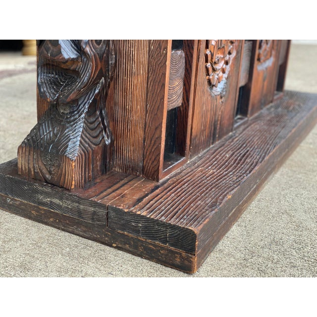 Mid Century Witco Tiki Carved Liquor Bar W 3 Figural Stools Chairish