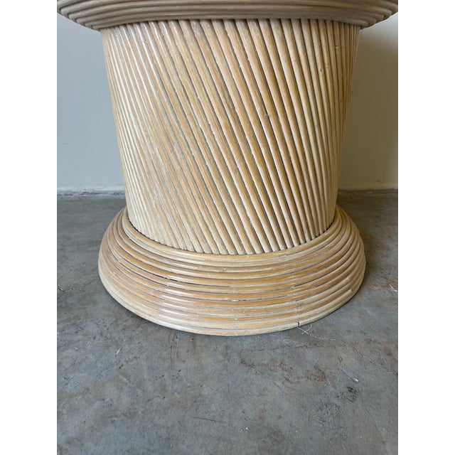 Vintage Organic Modern Pencil Reed Rattan Side / Coffee Table | Chairish