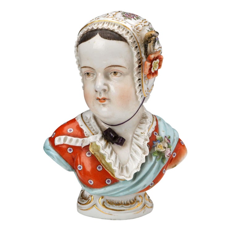 Chelsea Half-Bust of Girl in Porcelain | Chairish