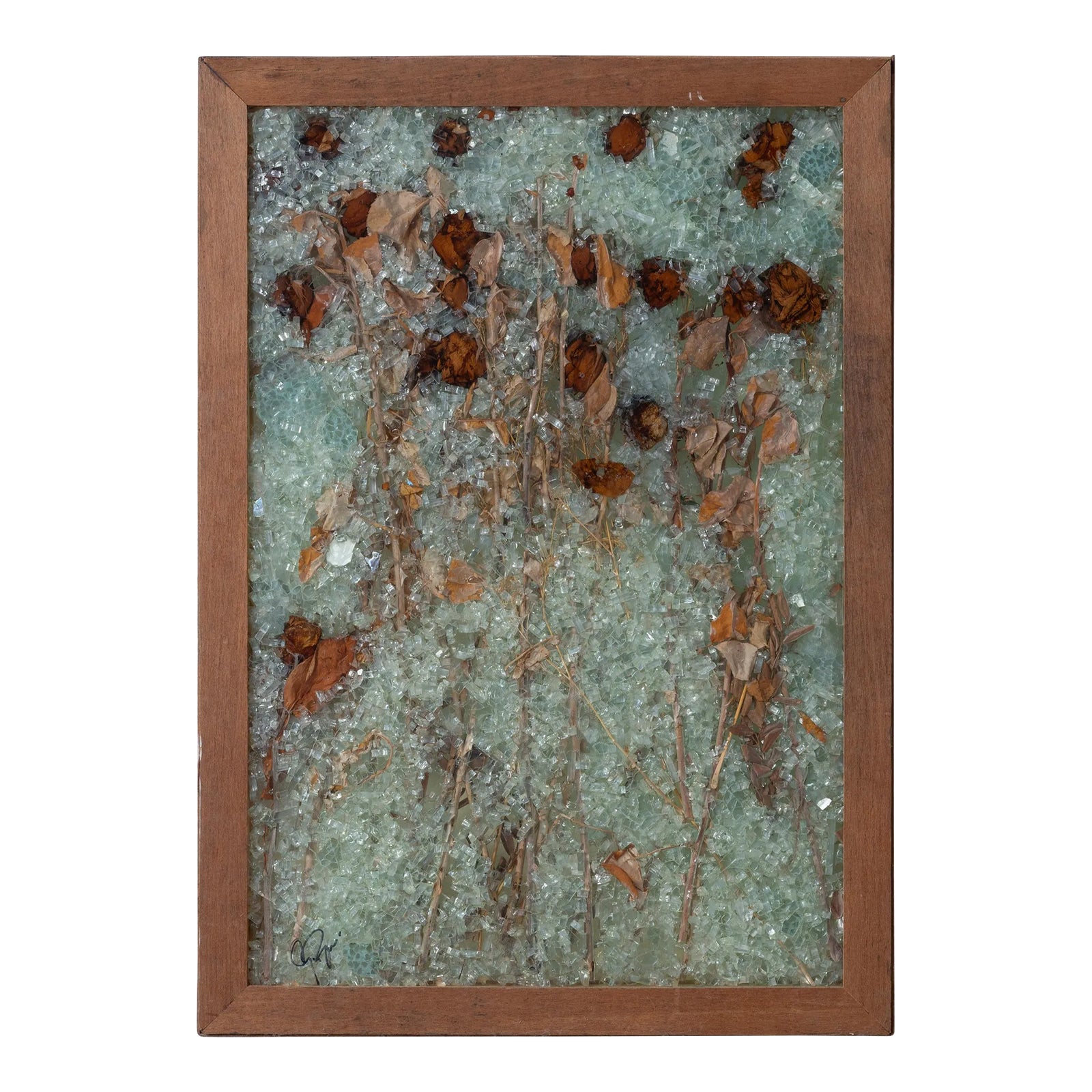 John Bucci - Broken Glass & Roses Resin Wall Sculpture | Chairish