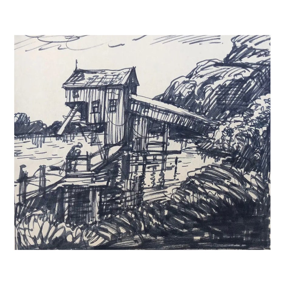 1930s Mill Scene by Norman Kent | Chairish