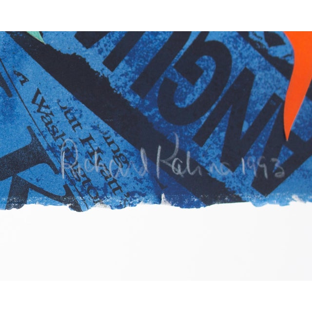 1993 “Sea Level” Lithograph and Collage Signed by Richard Kalina | Chairish