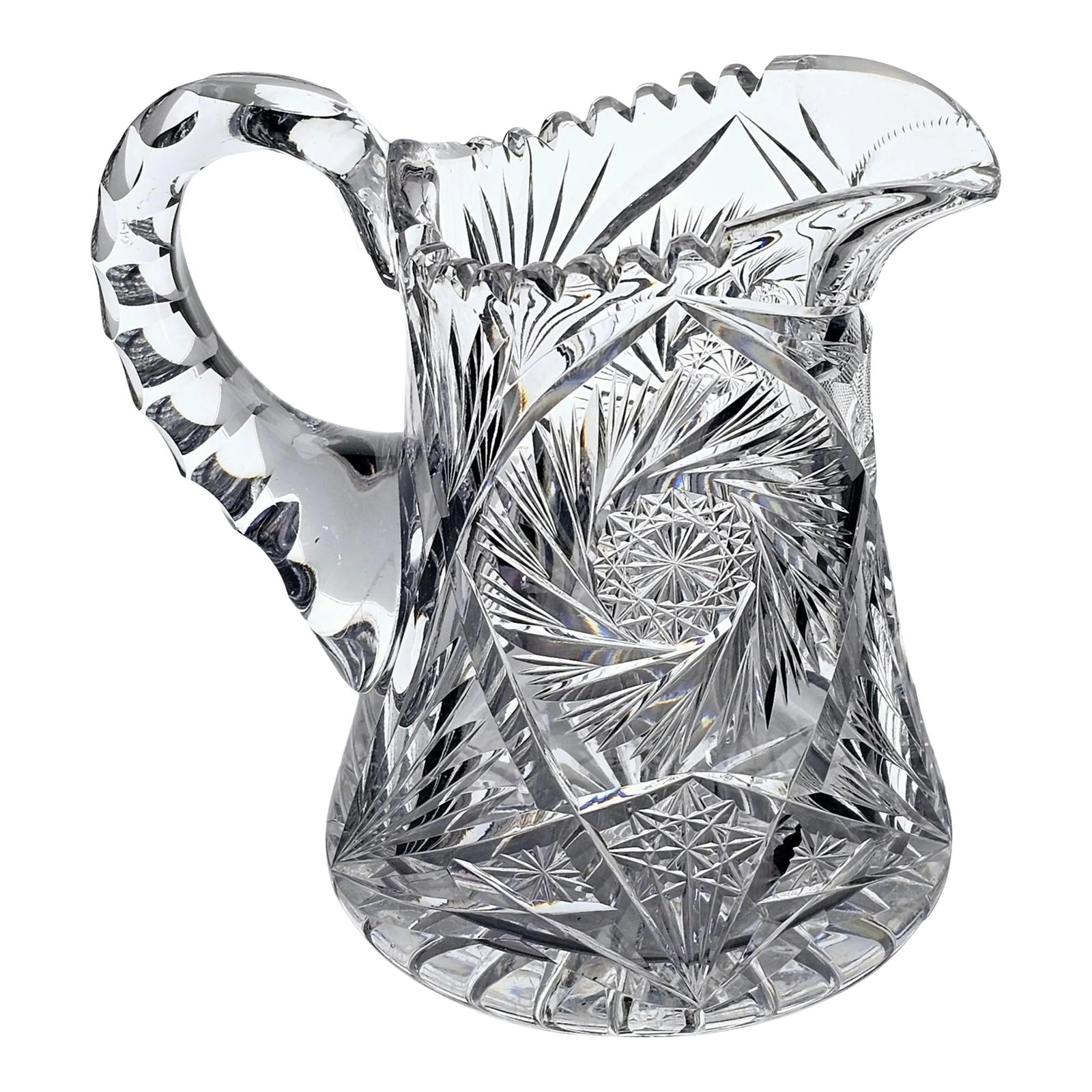 American Brilliant Period Cut Glass Water Pitcher Pinwheel Pattern ...