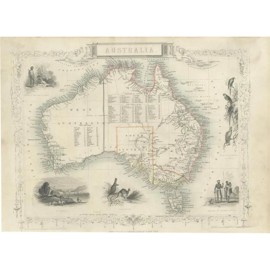 The Tallis and Rapkin Map of Pre-Queensland, 1851 | Chairish