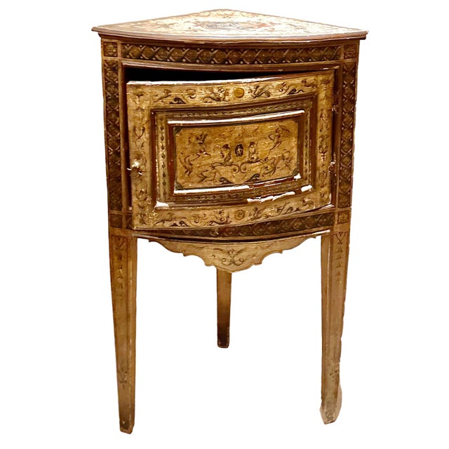 Italian Venetian Corner Cabinet | Chairish