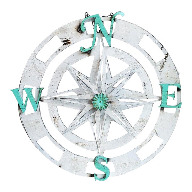 Three Dimensional Wall Hanging Compass With Rotating Star | Chairish