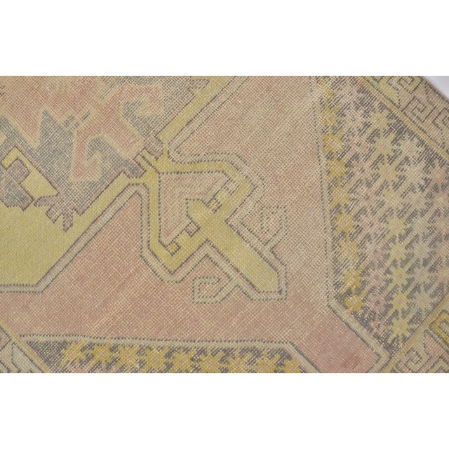 Pink Pastel Color Antique Turkish Oushak Handmade Rug | Chairish