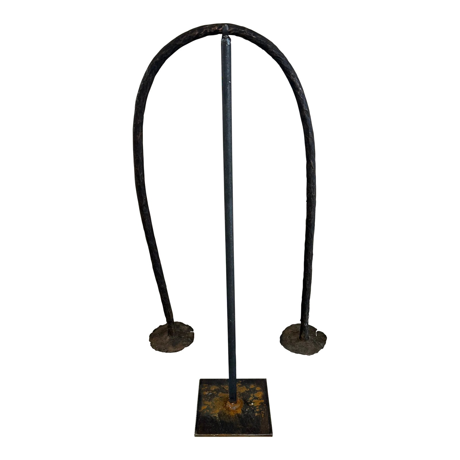 Vintage, "U" Shape Black Currency Piece on Custom Steel Stand | Chairish