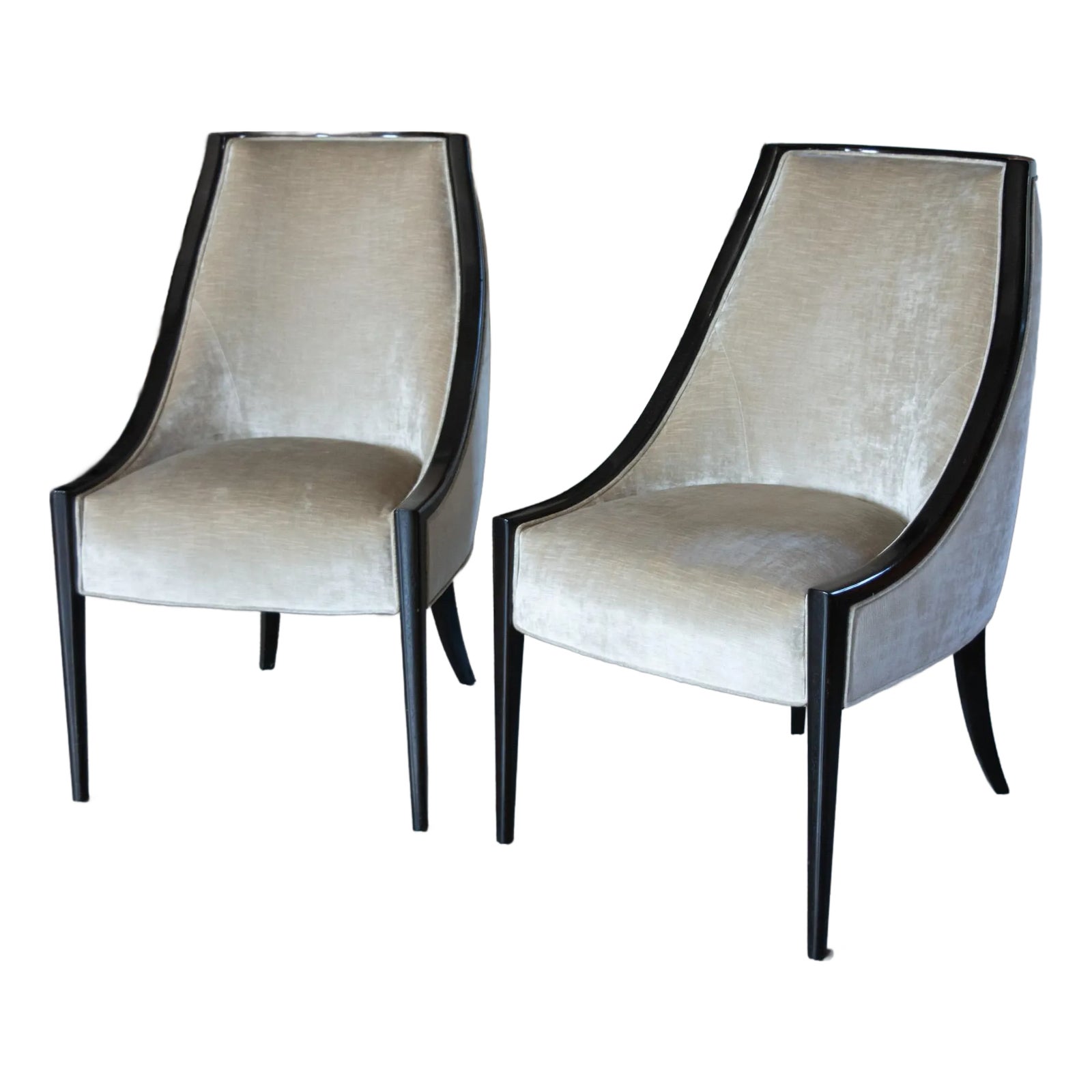 1990s Pair of Cherry Wood Ester Chair Design Dining Chair Curved Wooden ...