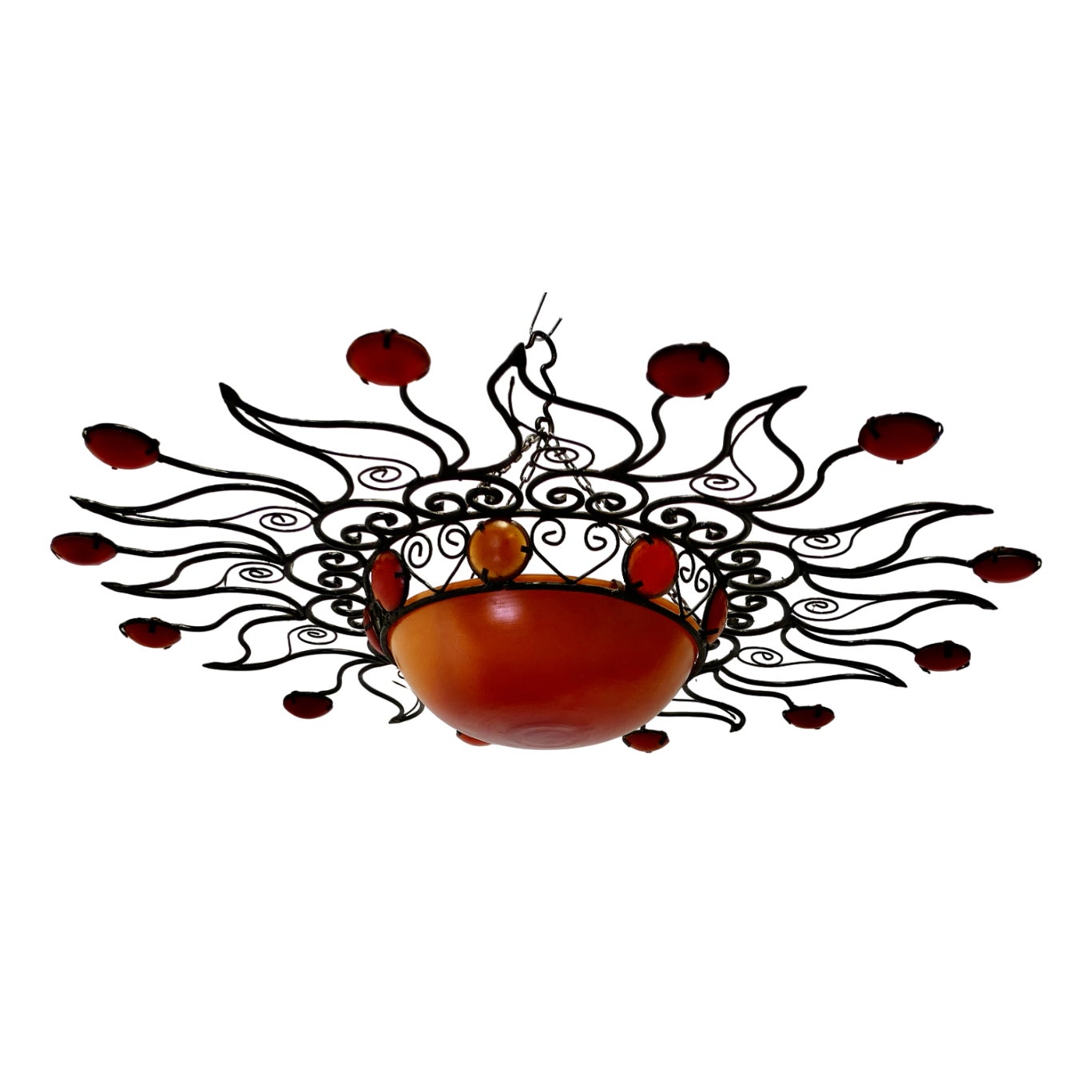 Large Moroccan Wrought Iron Sun Lamp Shade, 1960s | Chairish