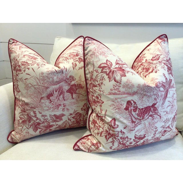 Brunschwig and Fils "On Point" Hunting Toile in Red and Cream With Red ...