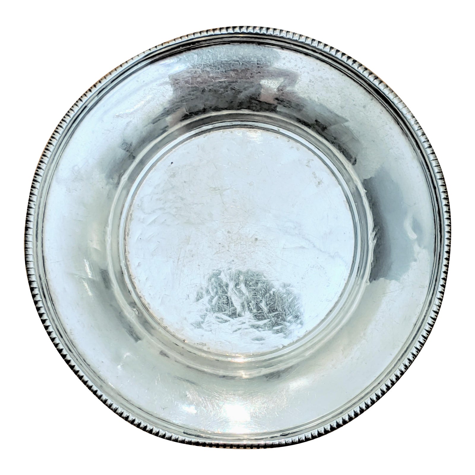 Sterling Silver Round Card or Jewelry Dish | Chairish