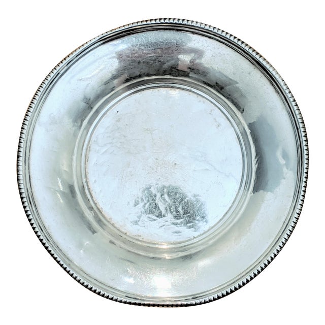 Sterling Silver Round Card or Jewelry Dish | Chairish