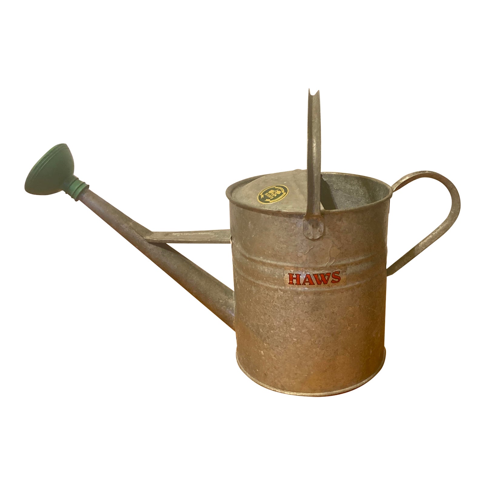 Vintage Haws Galvanized Watering Can with Original Label | Chairish