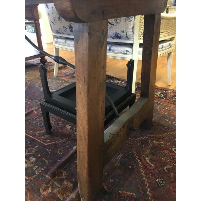 Rustic Refectory Table With Scroll Metal Iron Details & Accents | Chairish