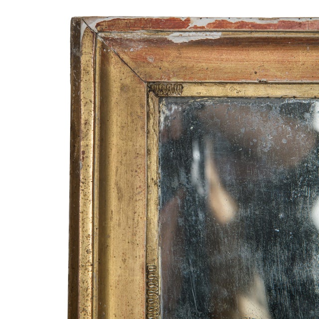 Early 20th Century Antique French Gilt Foxed Mirror | Chairish