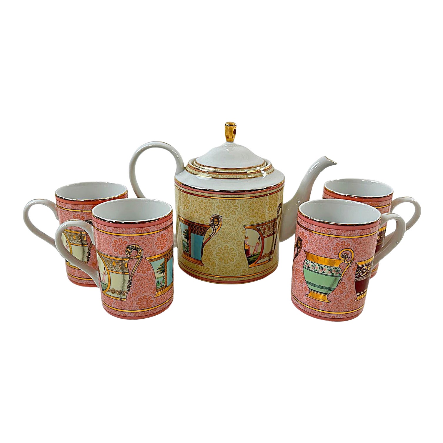 Late 20th Century Gucci Buttercream Porcelain Neoclassical Tea Pot ...