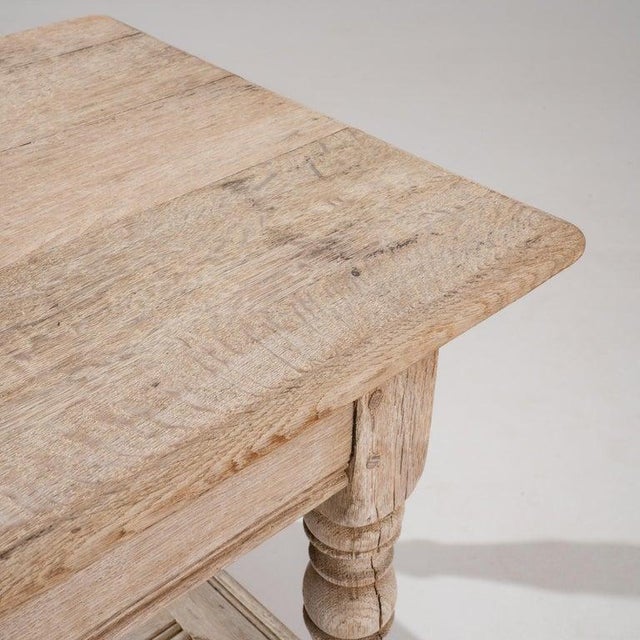 Vintage Belgian Bleached Oak Coffee Table | Chairish