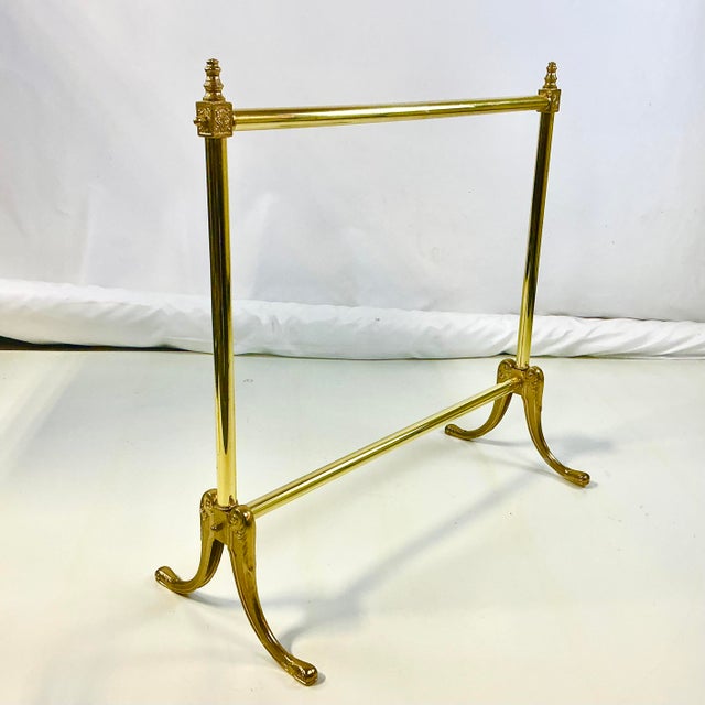 1970s Vintage Hollywood Regency Italian Empire Brass Quilt Rack. | Chairish