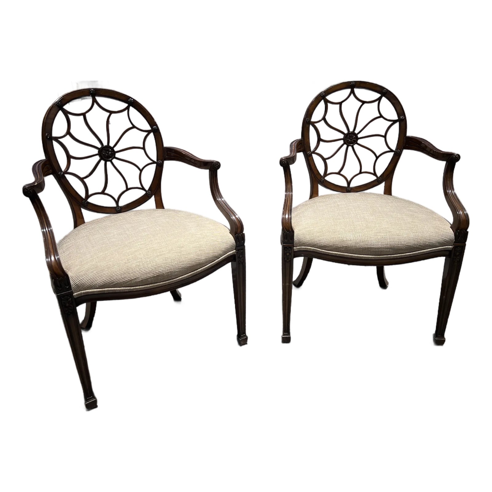 Spider Web Back Chairs- Set of 2 in the Manor of Maitland Smith | Chairish